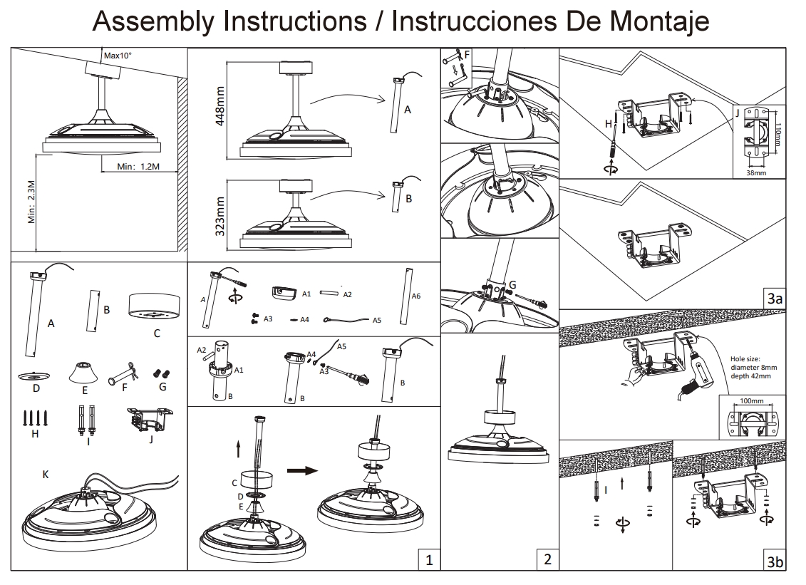 MANTRA Mistral Mini LED DC Ø45cm ceiling fan retractable blades